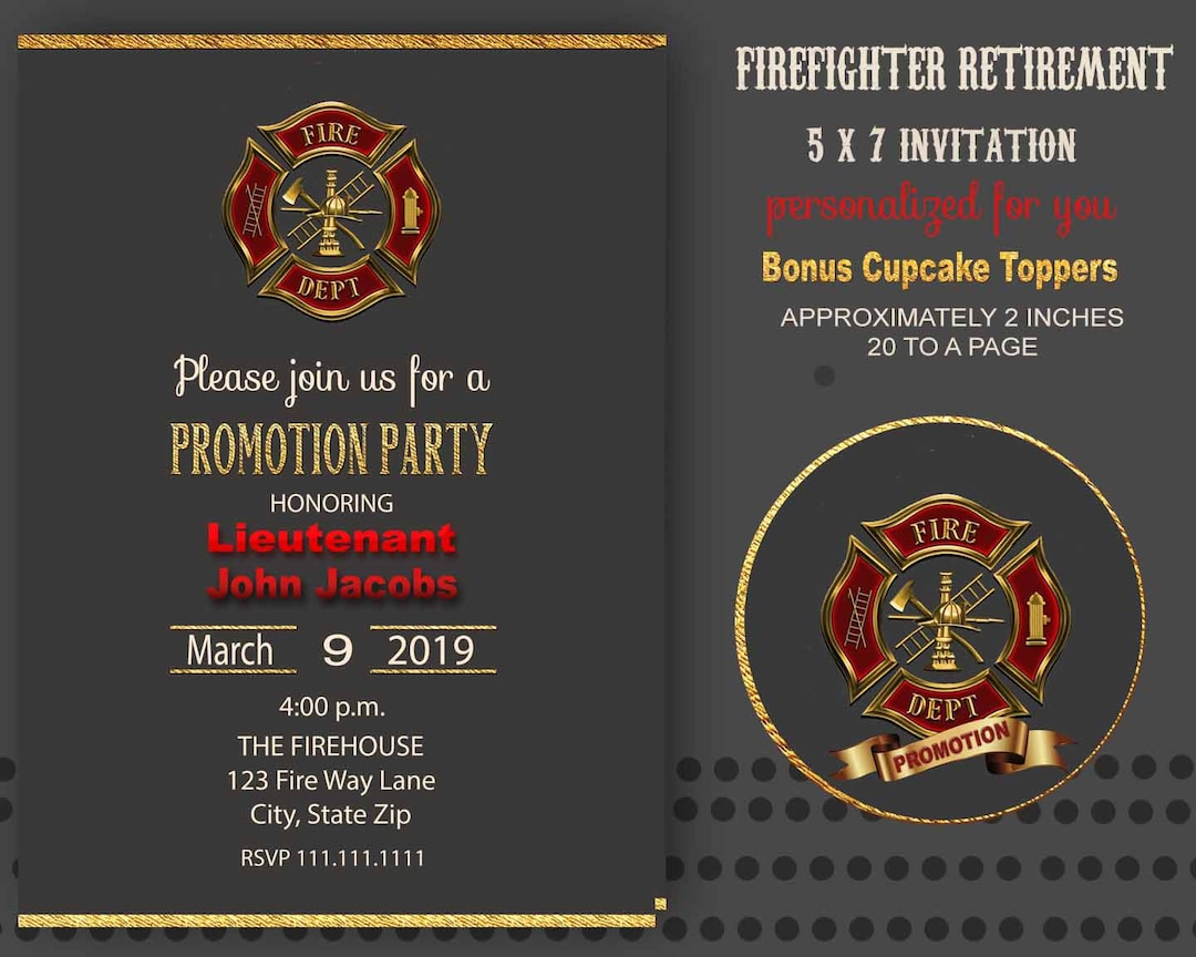 Personalized Firefighter Promotion Fire Academy Graduation Party ...