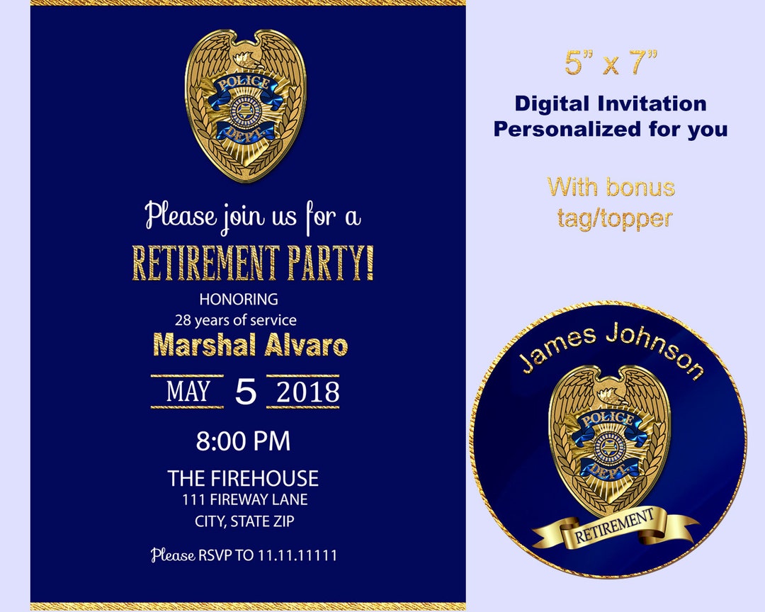 Police Retirement Policeman Retirement, Policeman Graduation Birthday ...