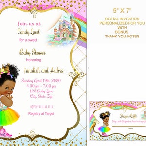 Candy Land Baby Shower Invitation, Birthday Party Invitation, Candyland ...