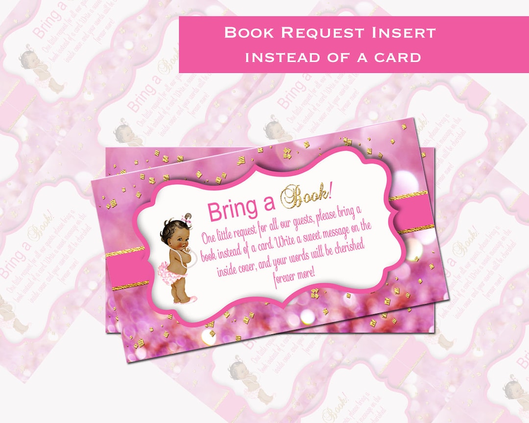 Princess Baby Shower Book Request Card Insert (digital Download) - Etsy