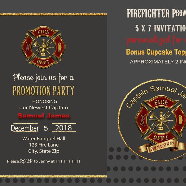 Fireman Invitation - Etsy