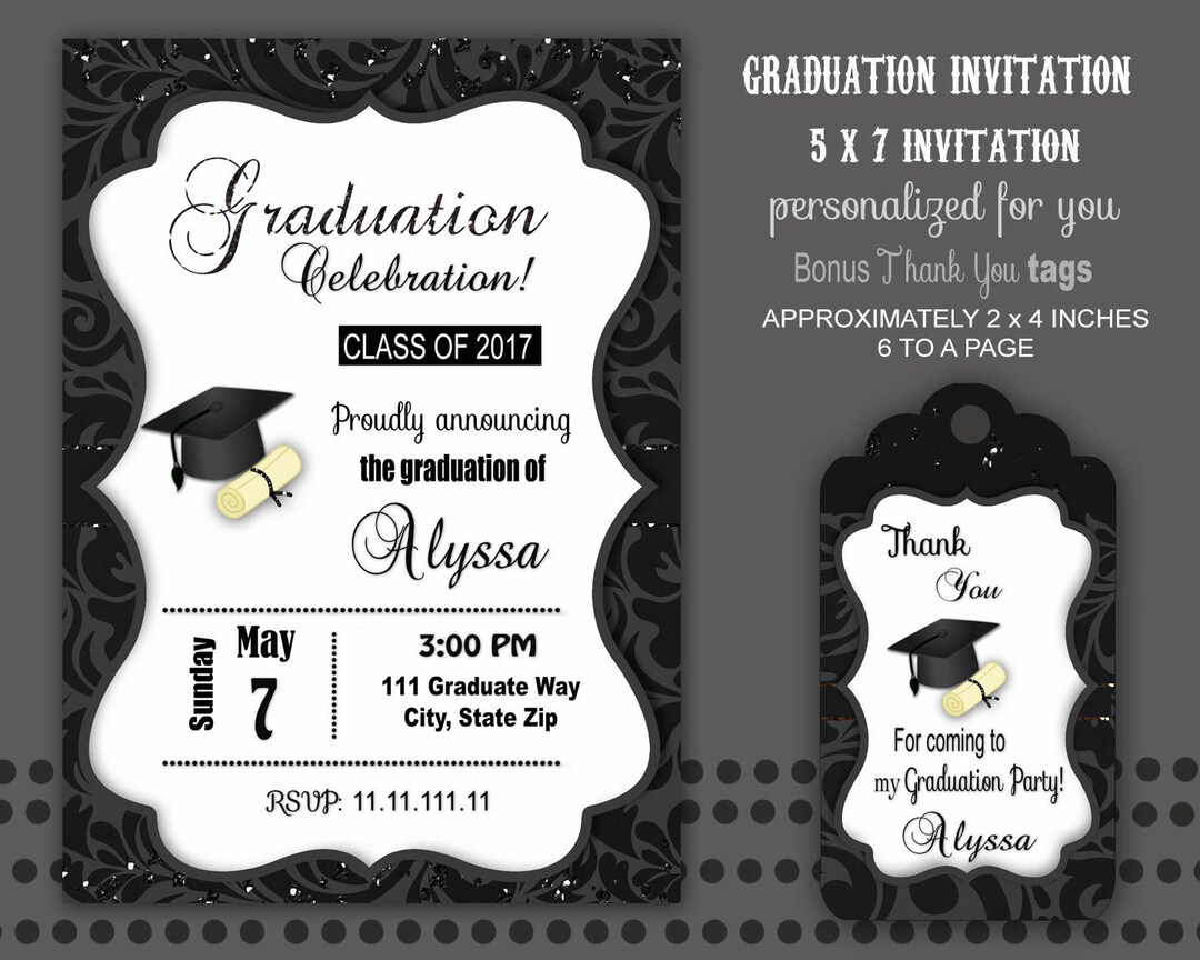 Senior Graduation Party Invitation: Printable Class of [year] (digital ...