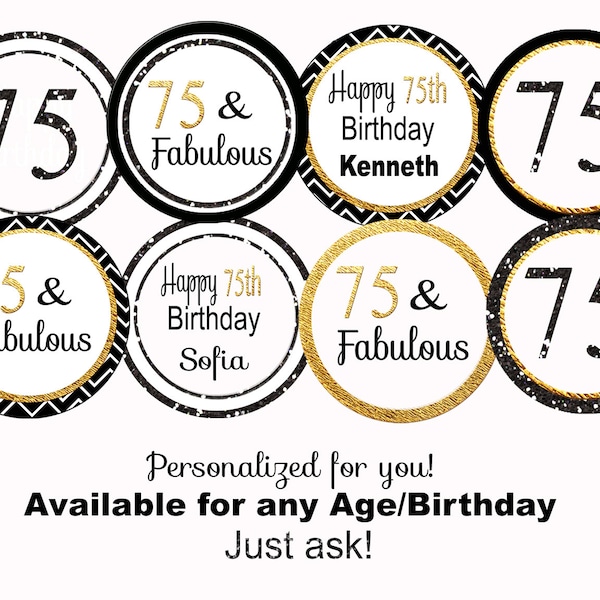 75th Birthday Tags - Etsy