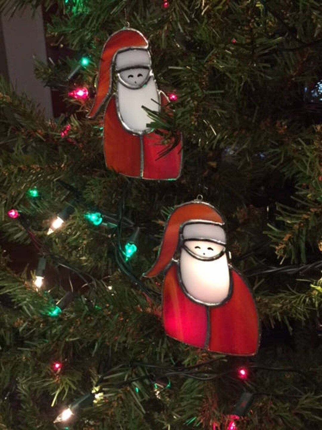 Hand Crafted Stained Glass Santa Ornament - Krista Design - Etsy