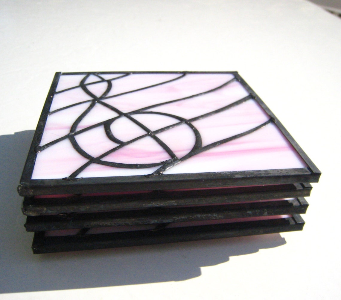 Hand-crafted, Stained Glass Coasters With Treble Clef and Musical Staff ...