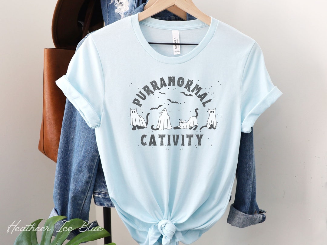Purranormal Cativity Shirt, Funny Halloween Shirt, Ghost Cat Shirt ...