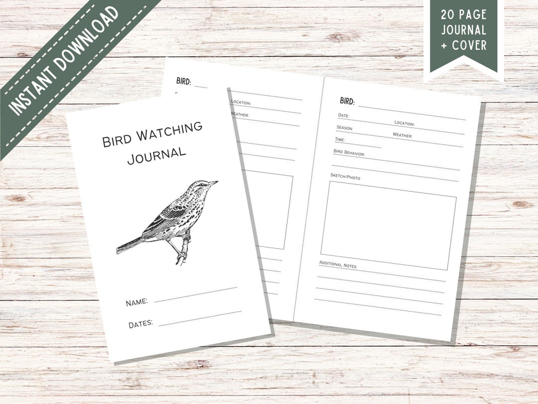 Bird Watching Log Book Bird Watching Journal Bird Watching Log Book for Kids Printable Bird Log ...