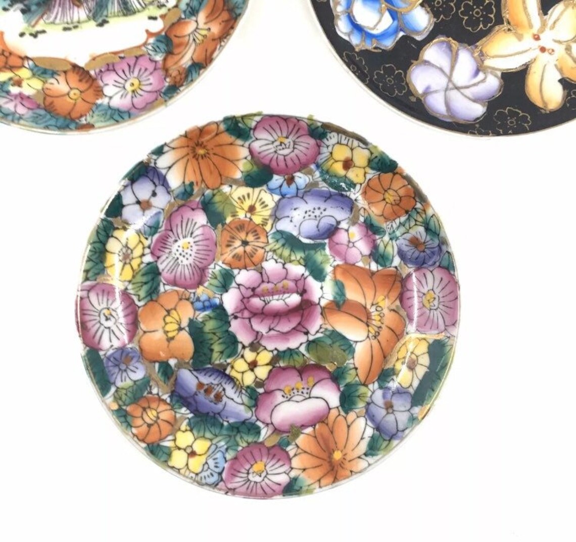 Floral Hand Painted Chinese Decorative Plates - Etsy 日本