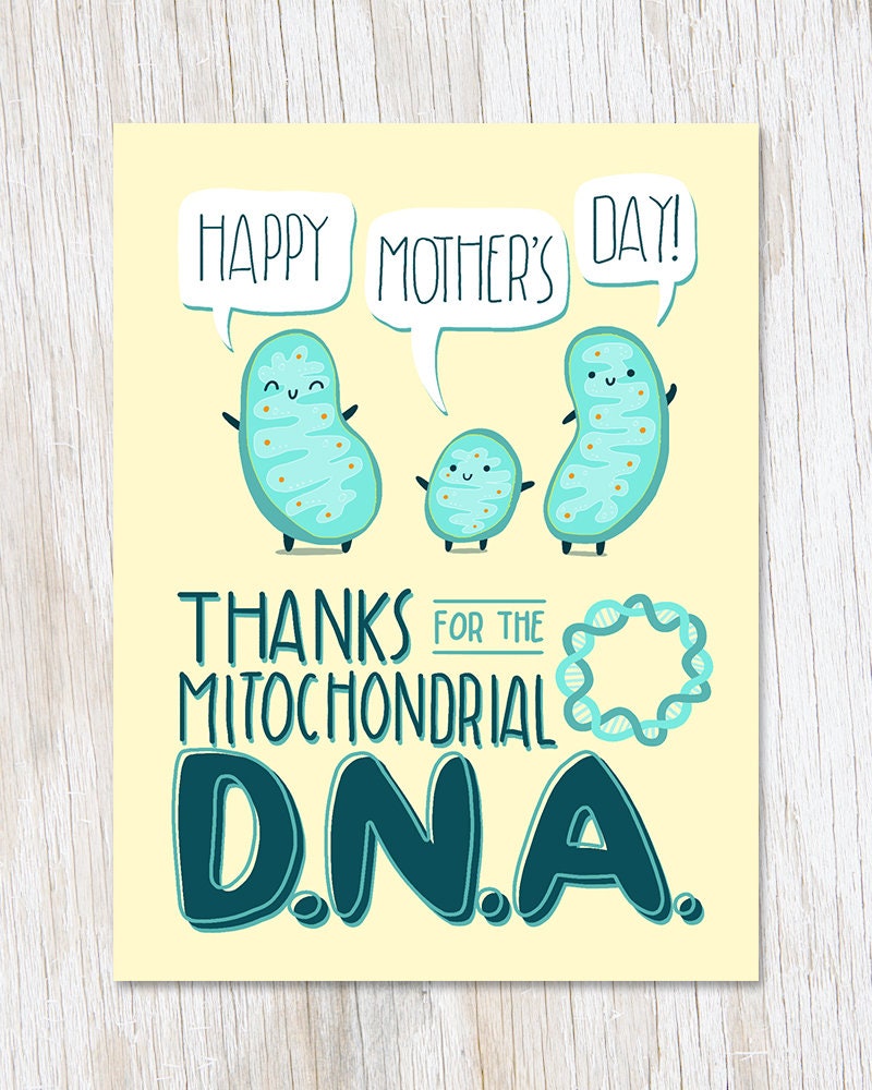 DNA Mother's Day Card DNA Helix Science Stationery | Etsy