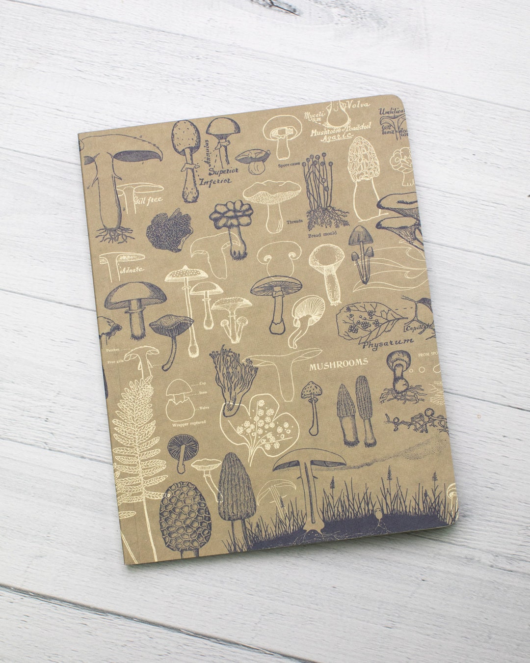 Mushroom Notebook - Softcover | Hiking Journal, Recycled Notebook ...