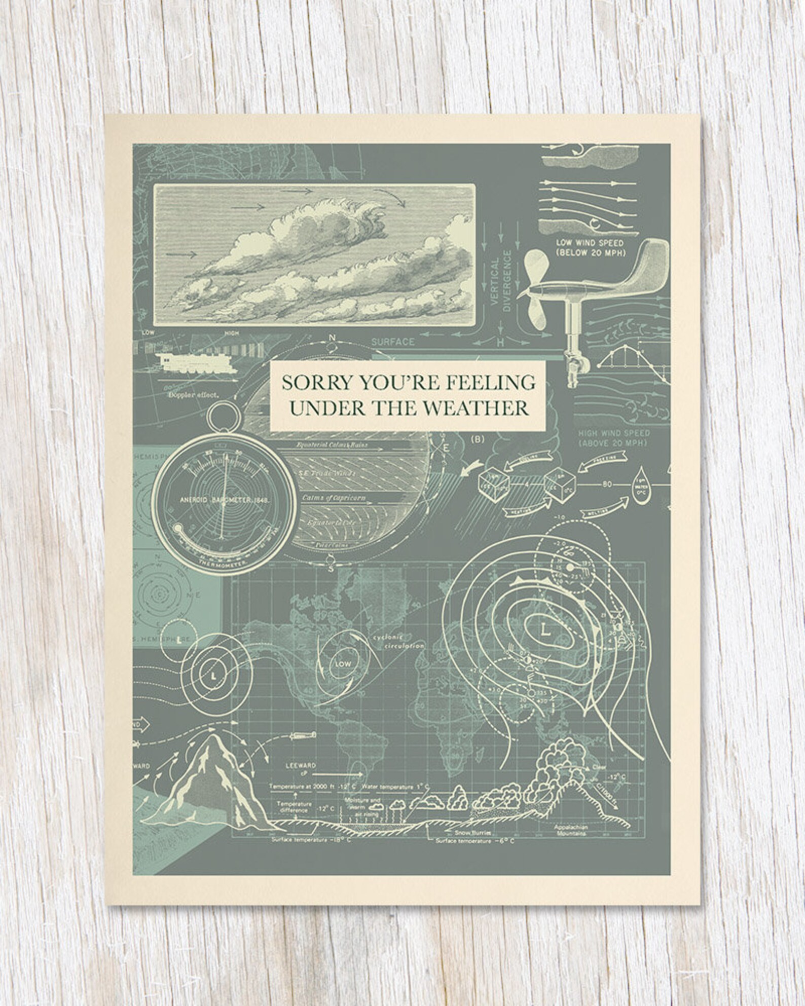 Under the Weather Card Sick Card Unwell Card - Etsy