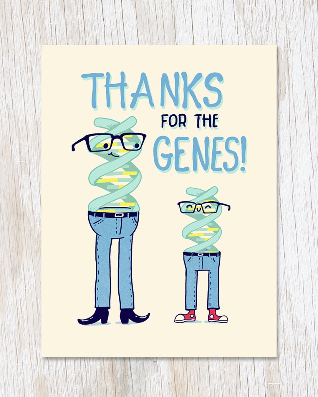 DNA Fathers Day Card | Mothers Day Card | Genetics Card, Thank You Card ...