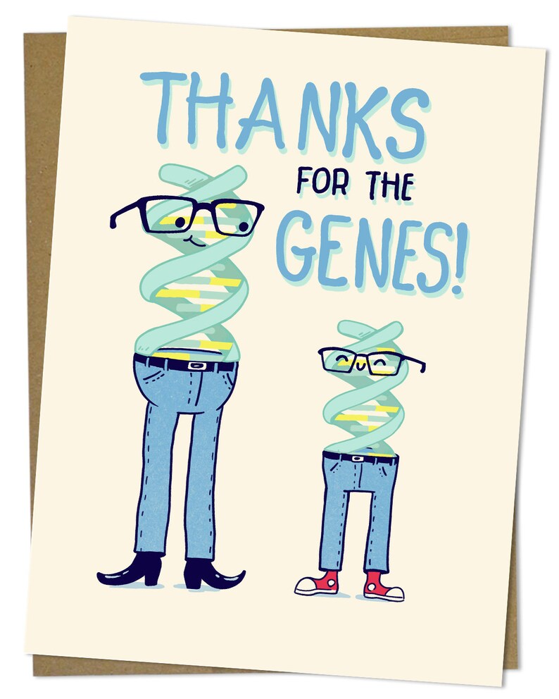 DNA Fathers Day Card Mothers Day Card Genetics Card Thank - Etsy