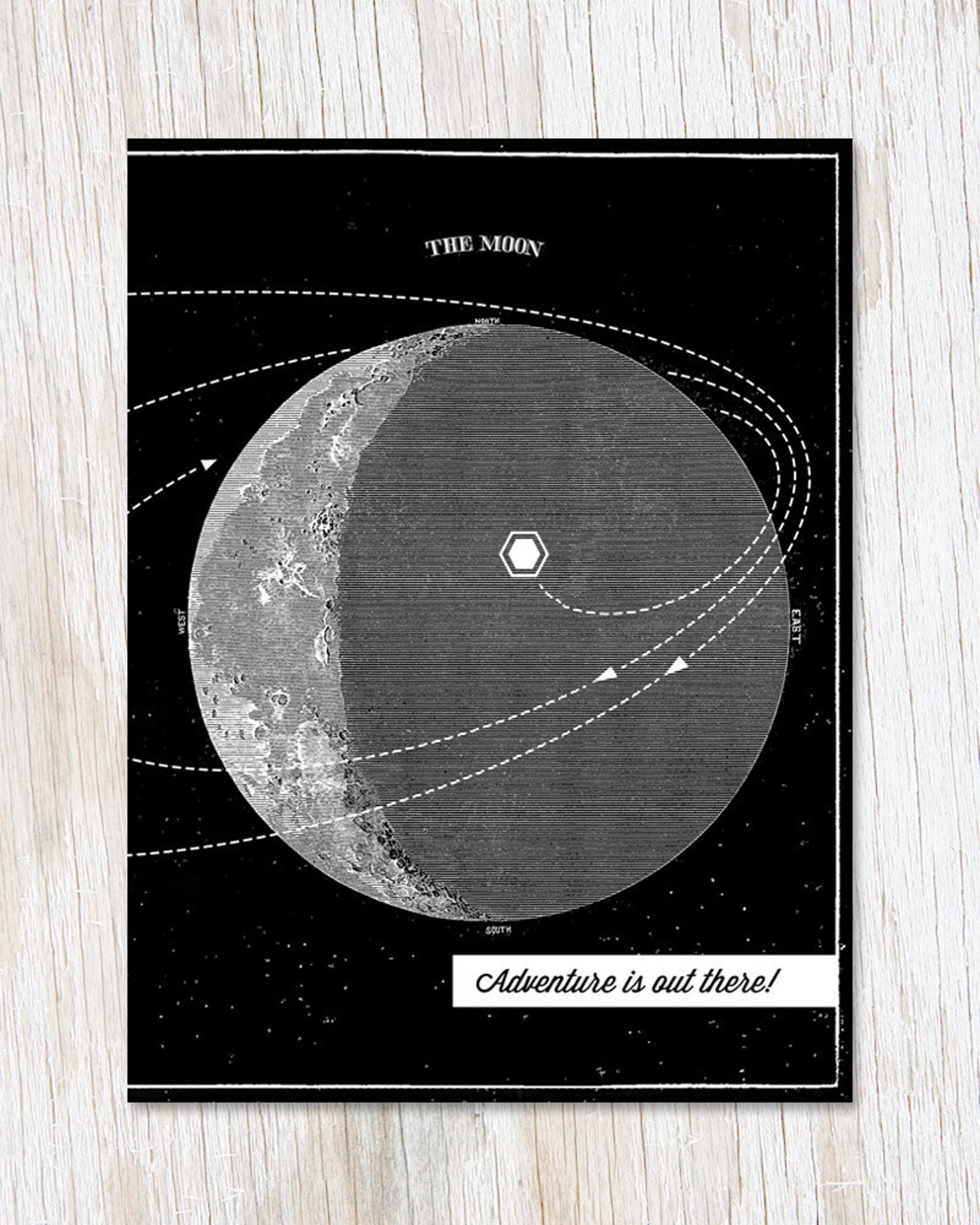 Adventure is Out There Moon Illustration Greeting Card - Etsy