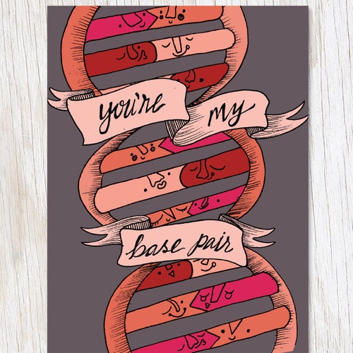 DNA Mother's Day Card DNA Helix Science Stationery | Etsy