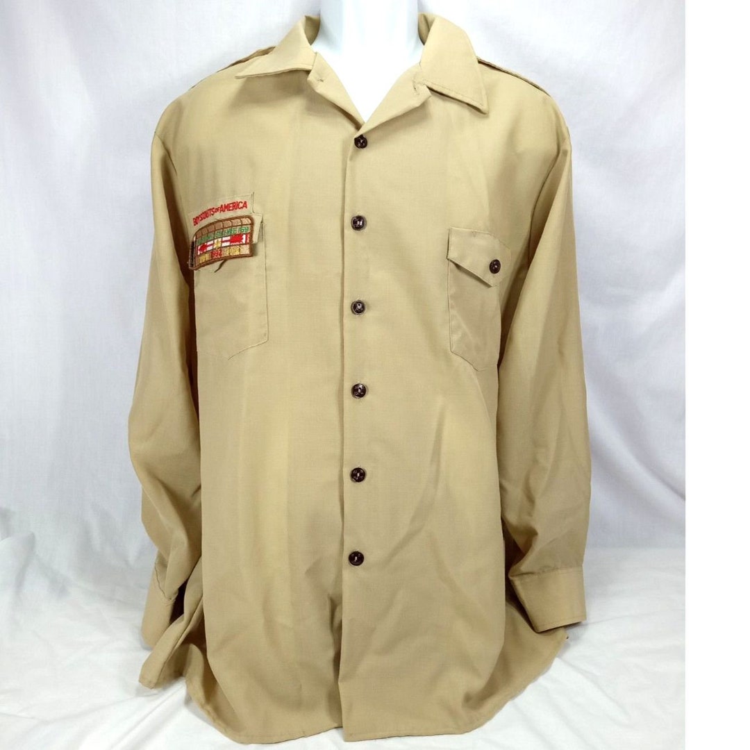 Vintage Boy Scout Shirt Dacron Wool USA XL - Etsy