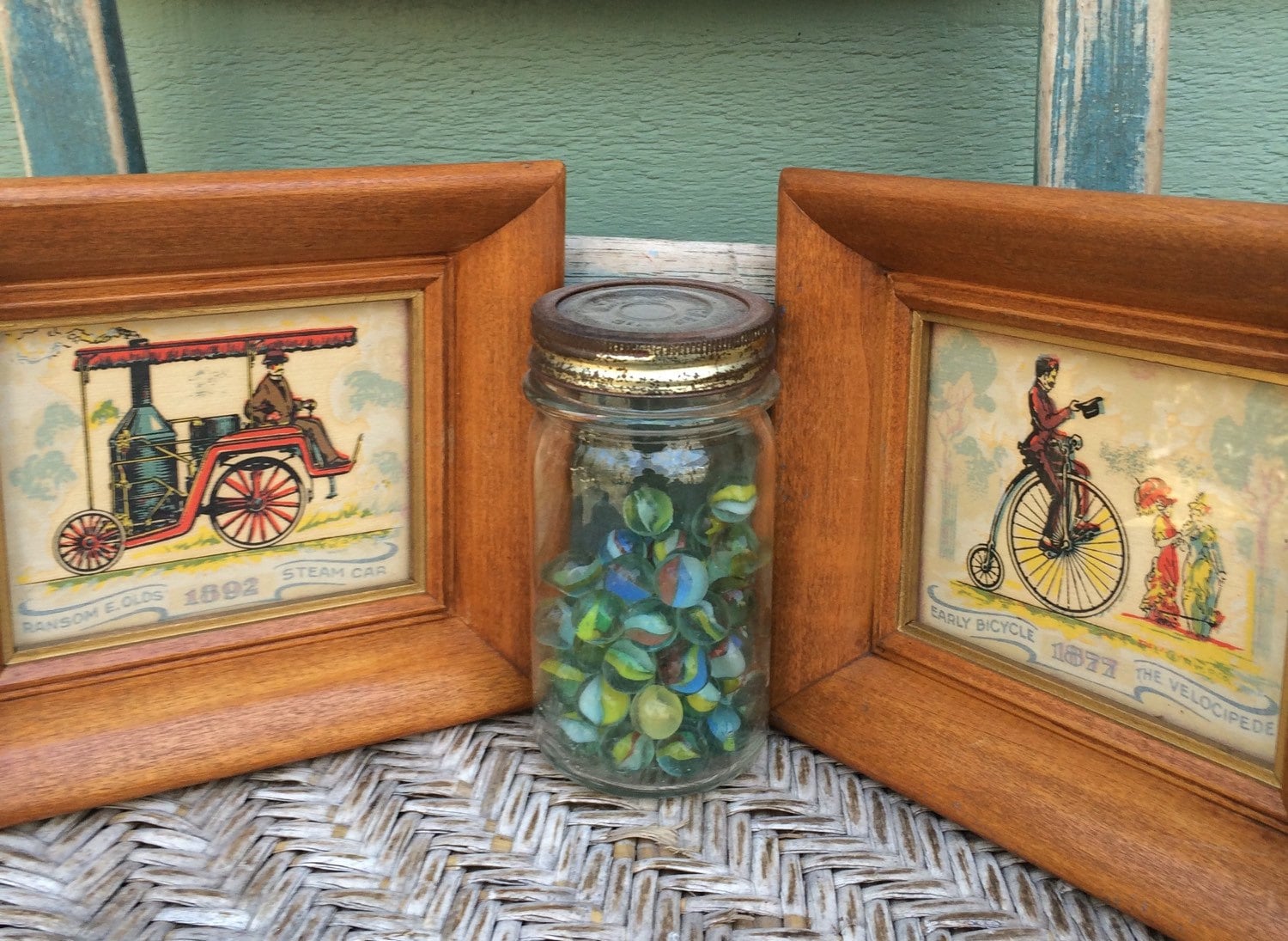 Framed transportation prints set of two Vintage velocipede | Etsy