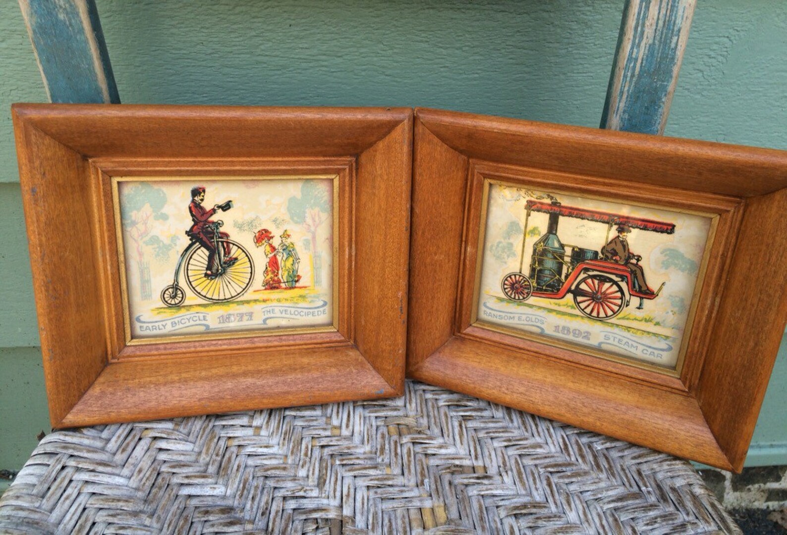 Framed Transportation Prints set of Two Vintage Velocipede - Etsy
