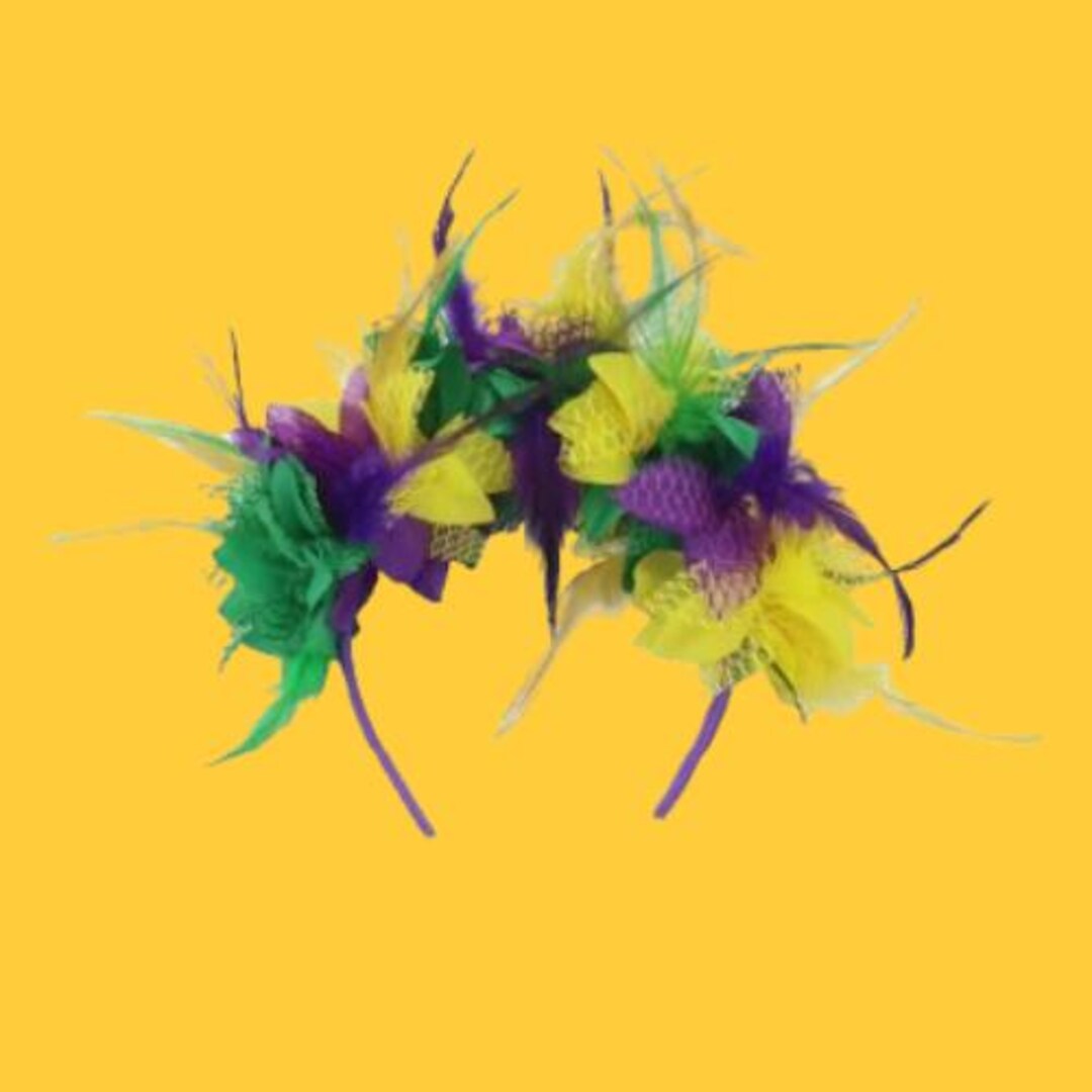 Mardi Gras Headband Crown Mardi Gras Flower Headband New Orleans Mardi ...
