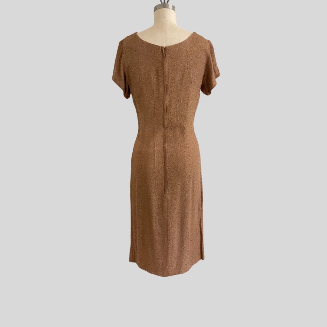 Vintage 50s 60s Brown Dress Shift Wiggle Bombshell Elsie Eberly - Etsy