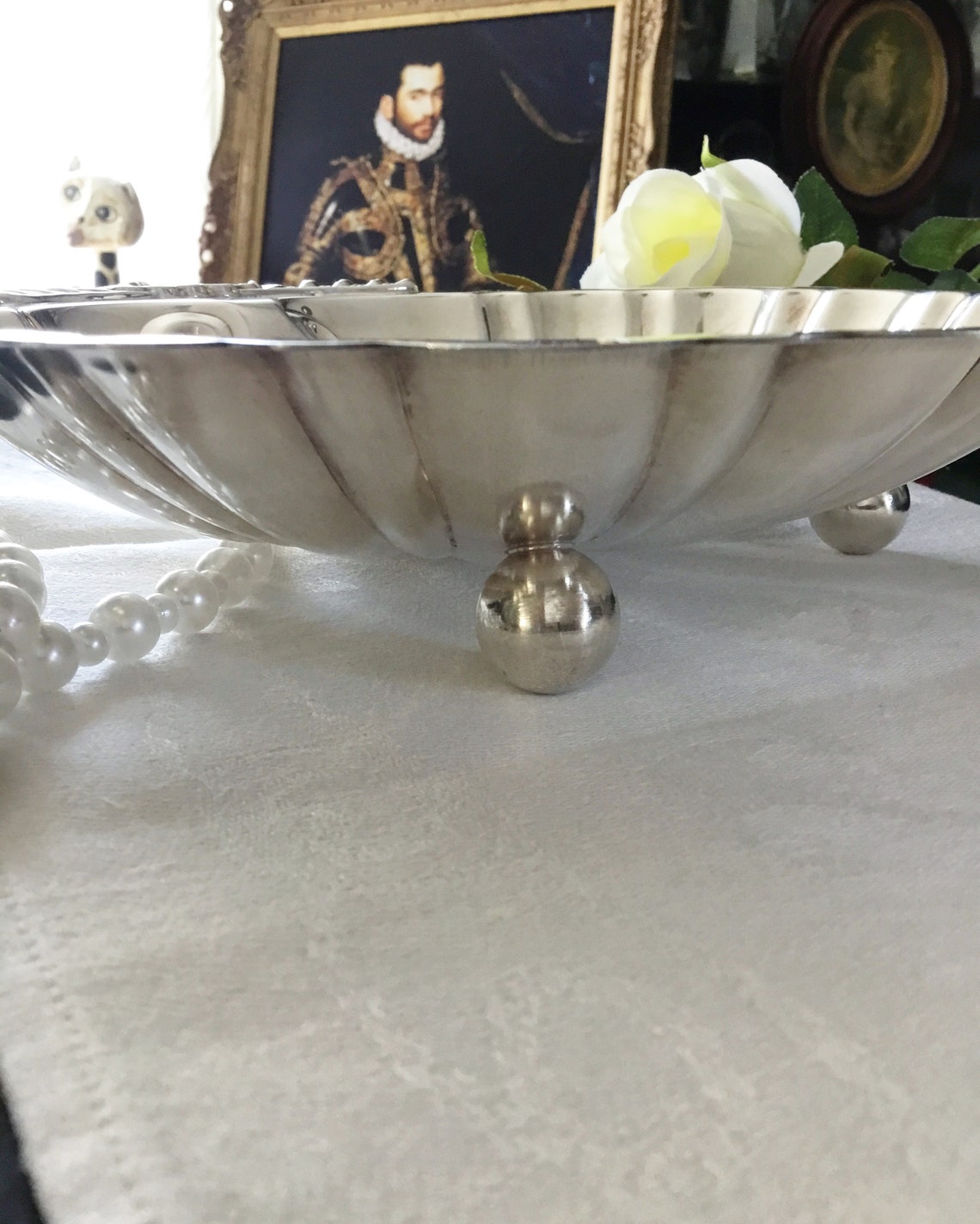 Sheffield Reproduction Silver Plated Footed Shell Bowl | Etsy