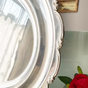 Antique Round Silver Plated Tray - Etsy