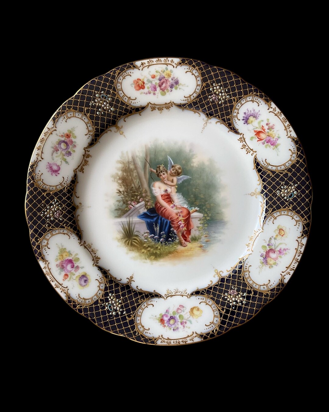 Ambrosius Lamm Dresden Hand-painted Plate, Titled, Sie Wieder Gut ...