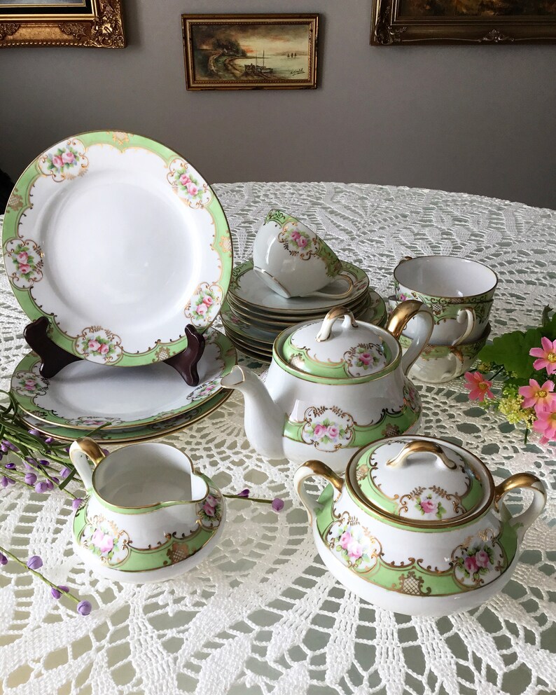 Antique Hand Painted Nippon Noritake Tea and Dessert Set - Etsy Canada