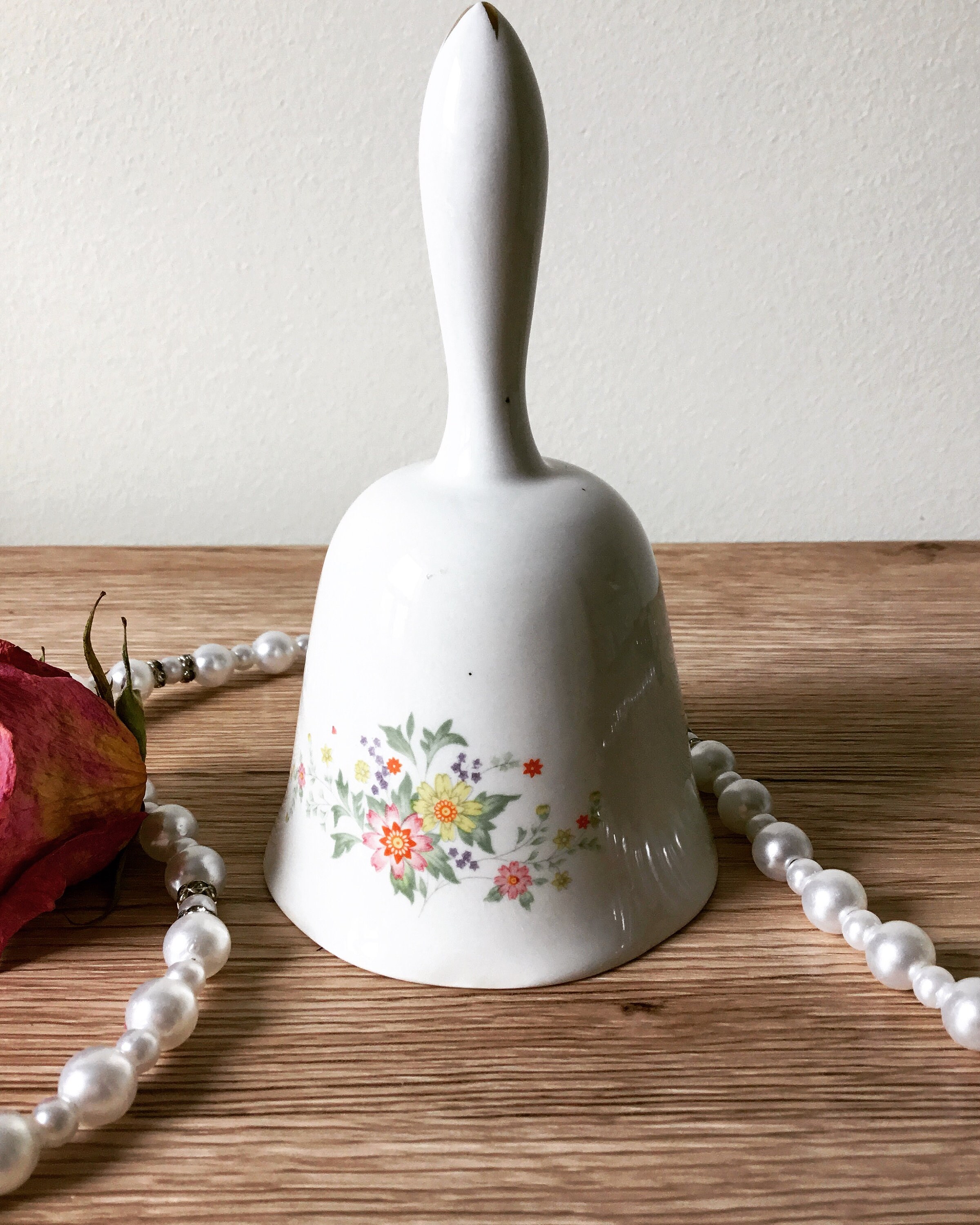 Bone China Dinner Bell With Floral Design - Etsy
