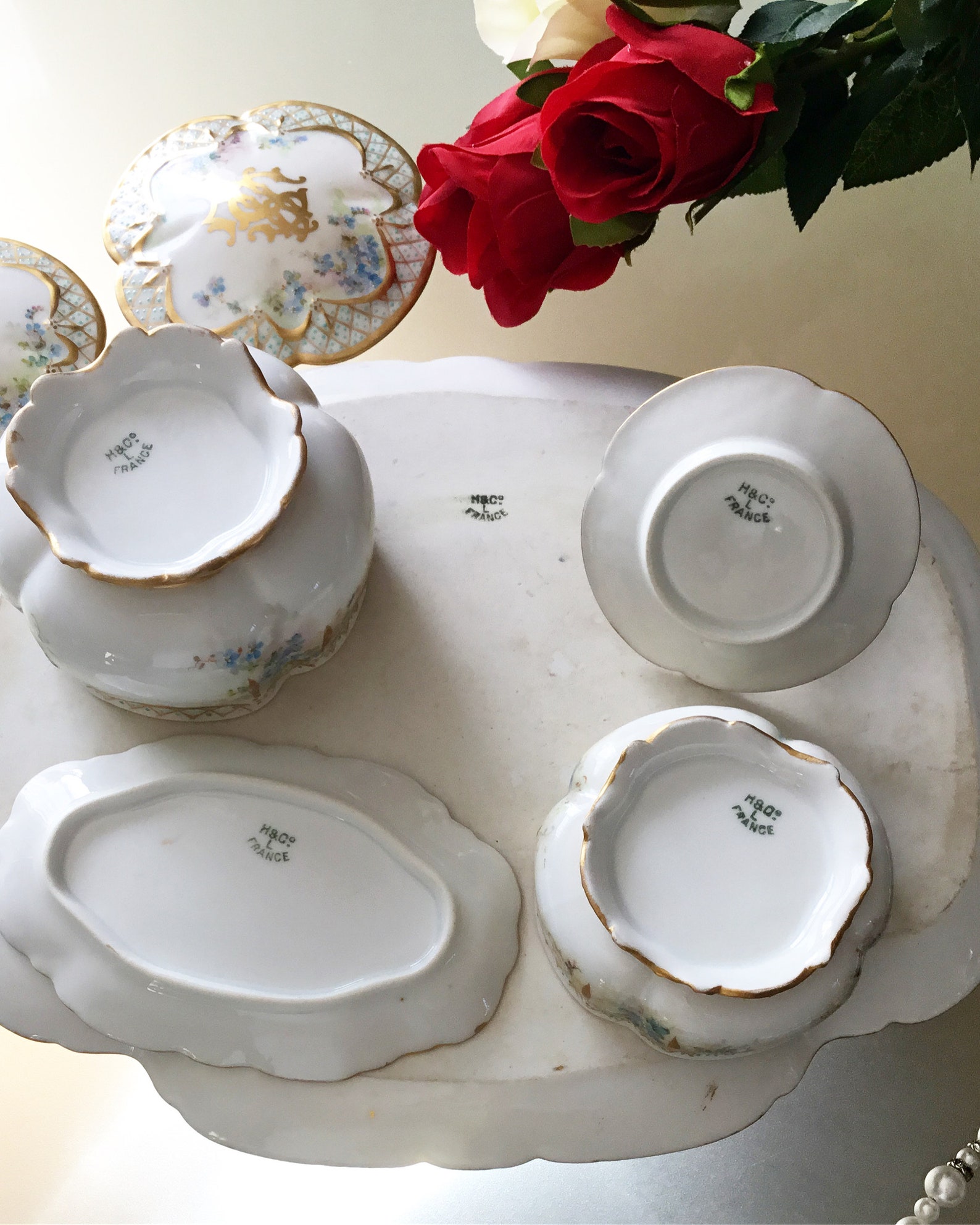 Antique Limoges Dresser Set 5 Piece Circa 1888-1896 - Etsy