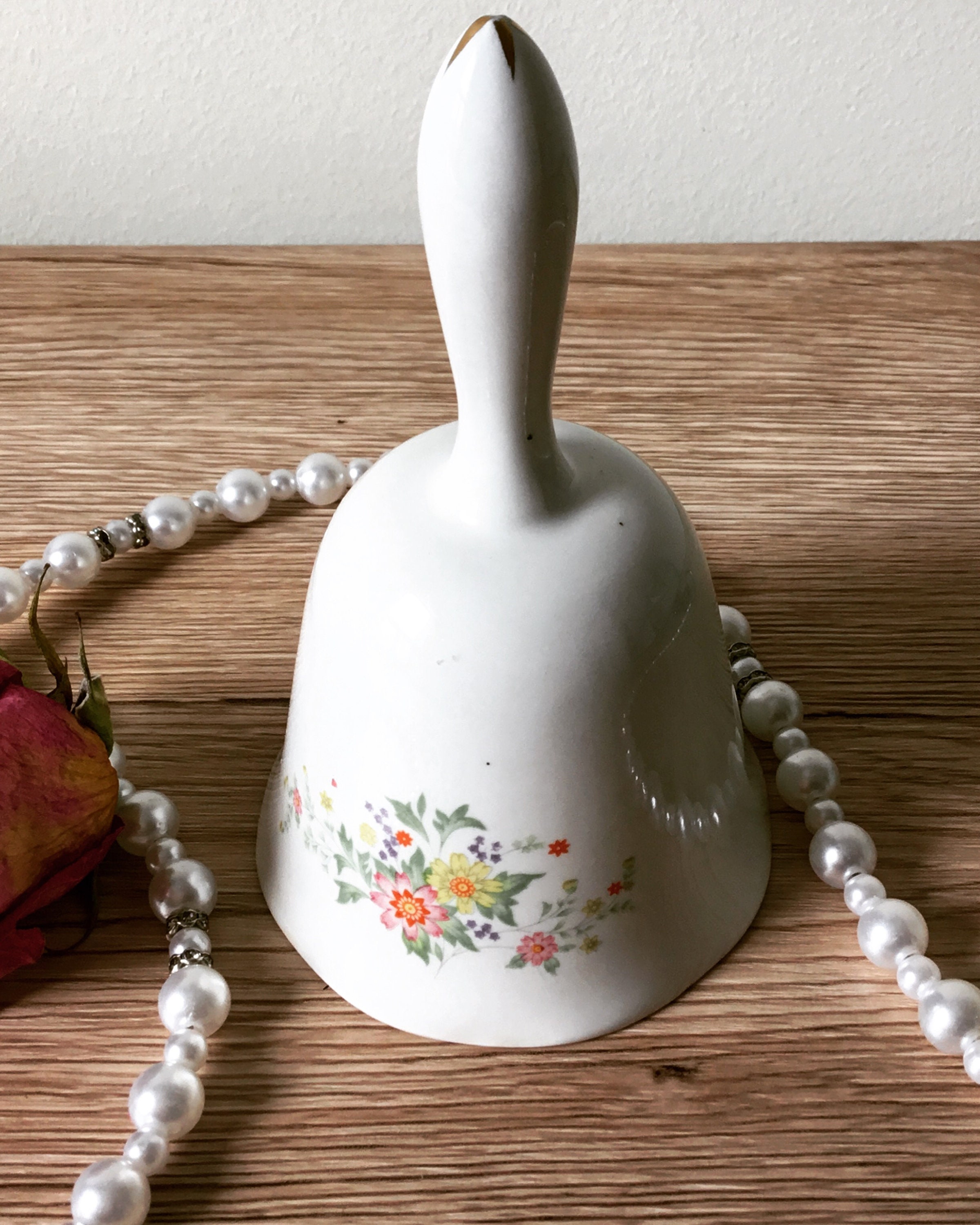 Bone China Dinner Bell With Floral Design - Etsy