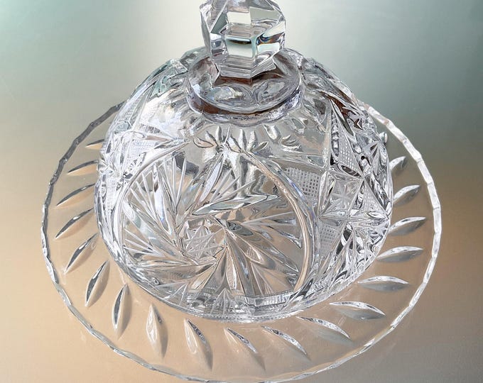 Vintage Crystal Butter Dish - Etsy