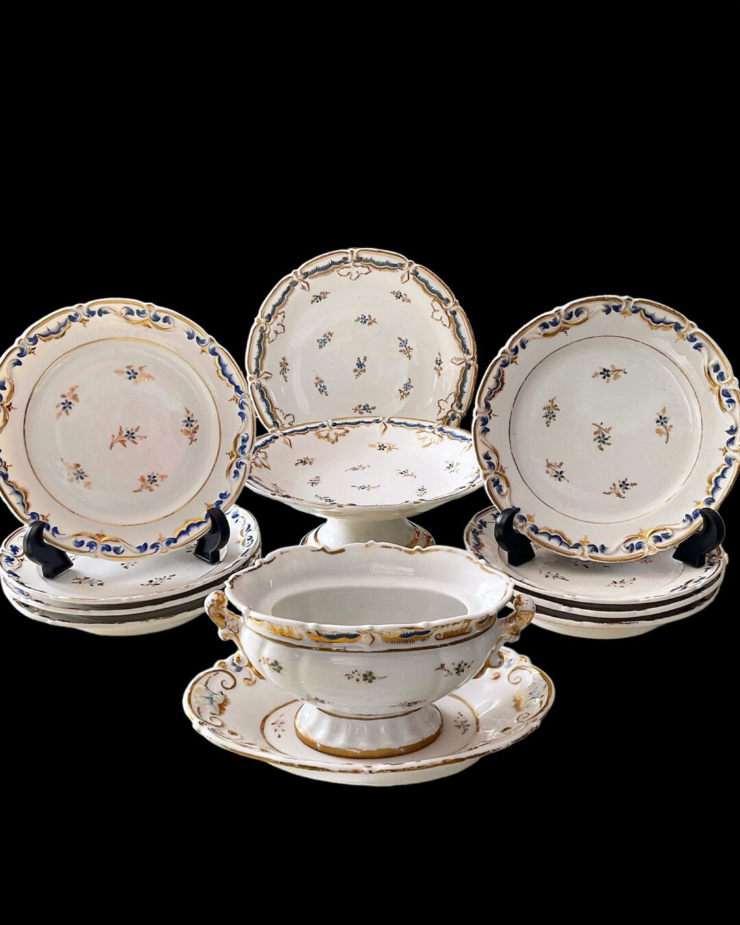 Antique French Bayeux Porcelain Dessert Service, Circa 1900 - Etsy