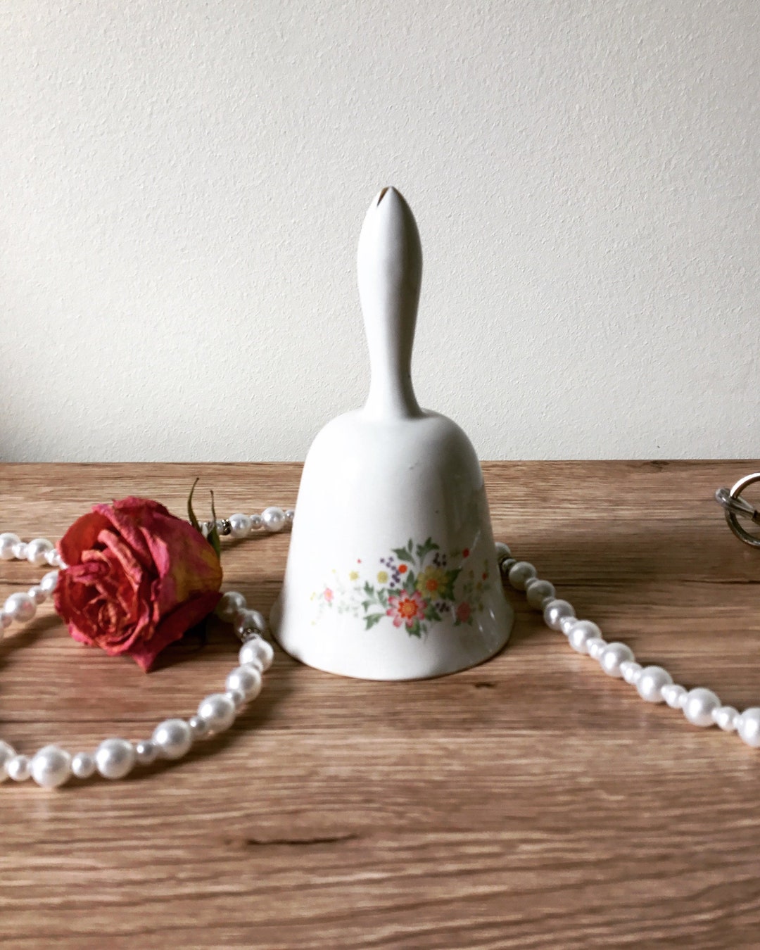 Bone China Dinner Bell With Floral Design - Etsy