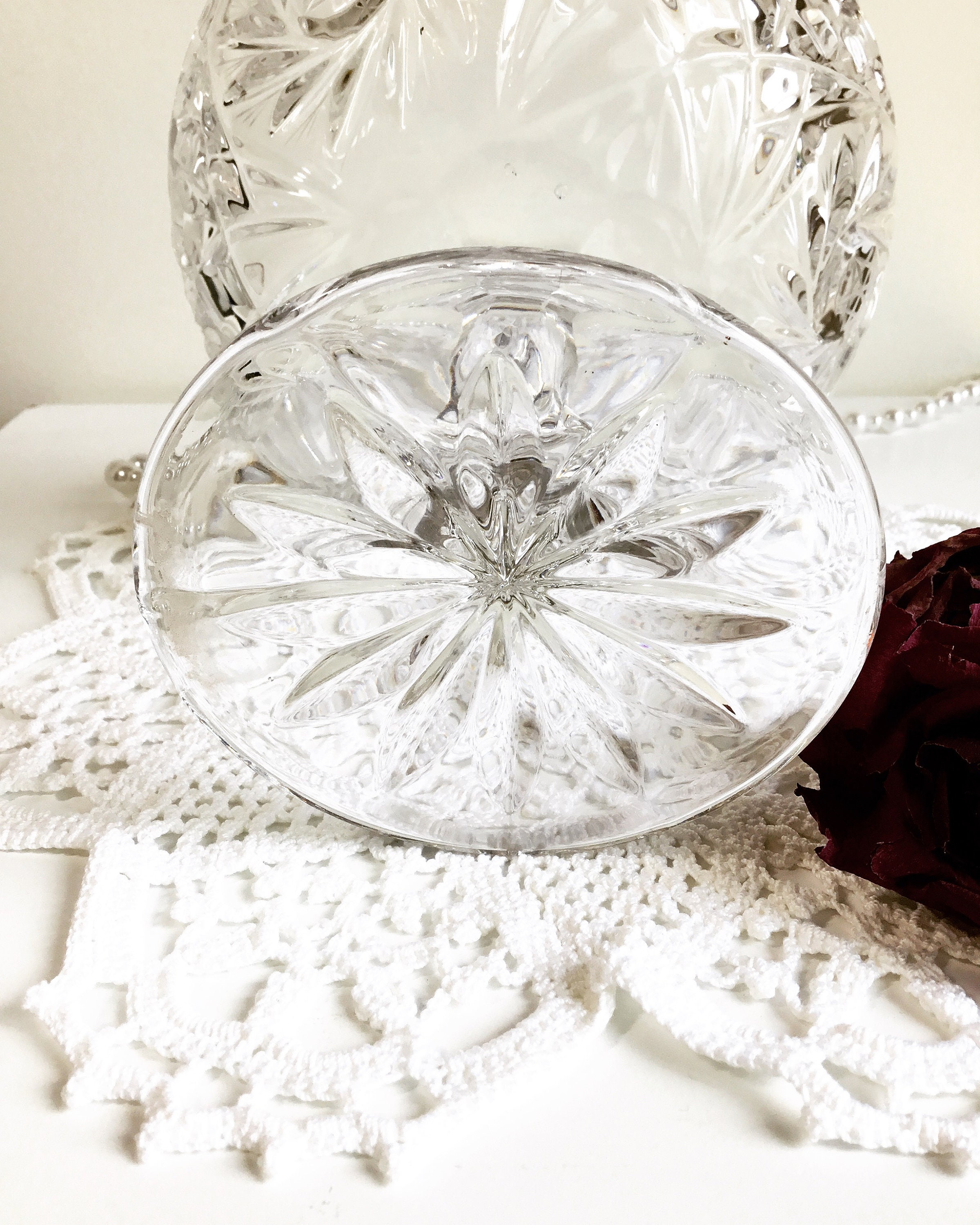 Pressed Glass Compote / Candy Dish | Etsy