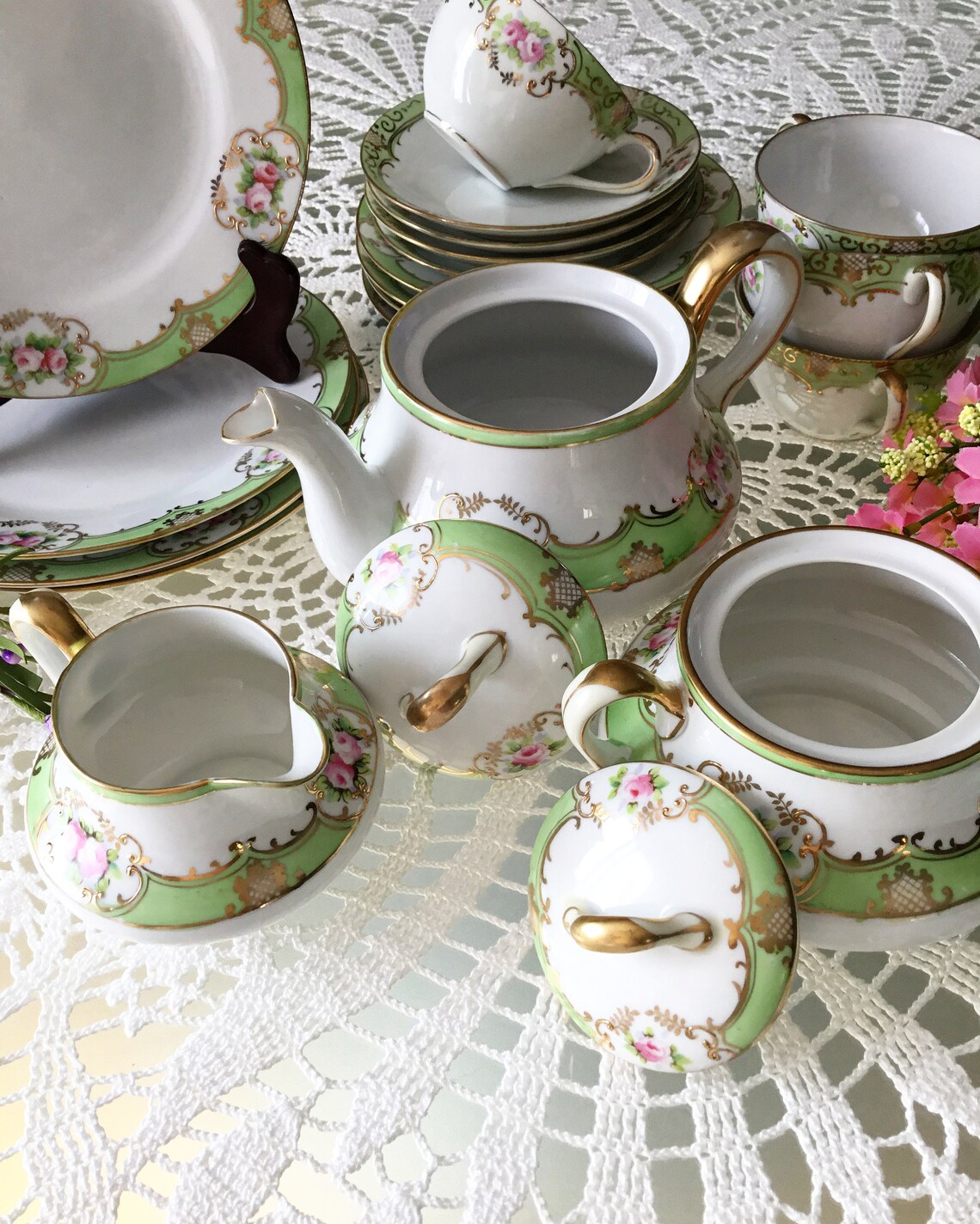 Antique Hand Painted Nippon Noritake Tea and Dessert Set - Etsy Canada