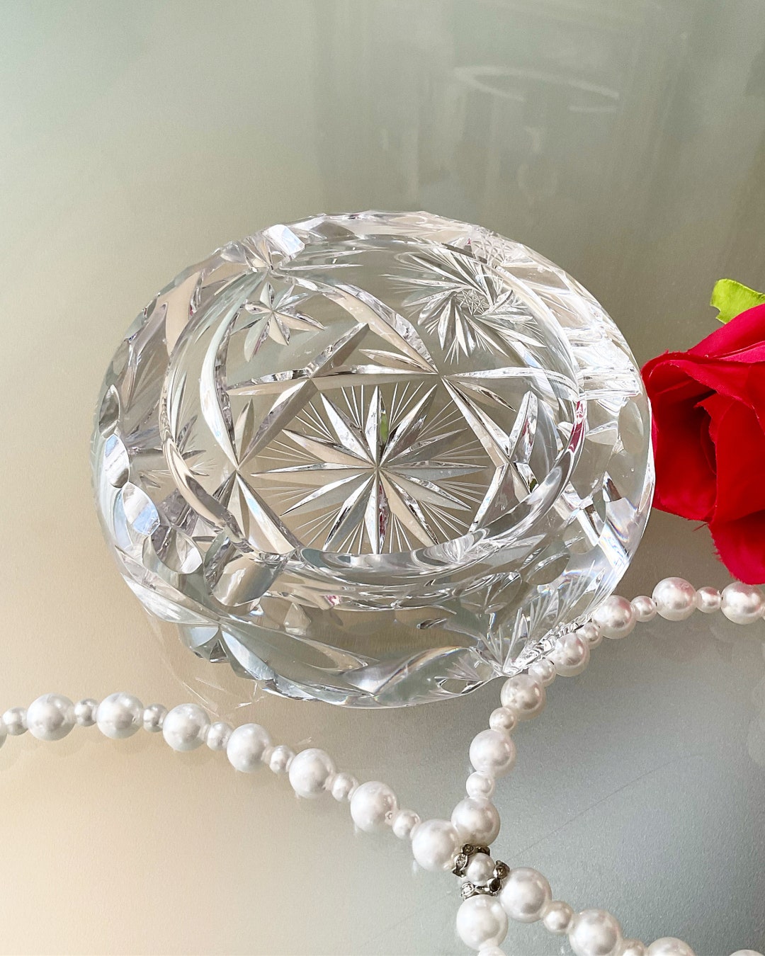 Vintage Pinwheel Crystal Ashtray - Etsy