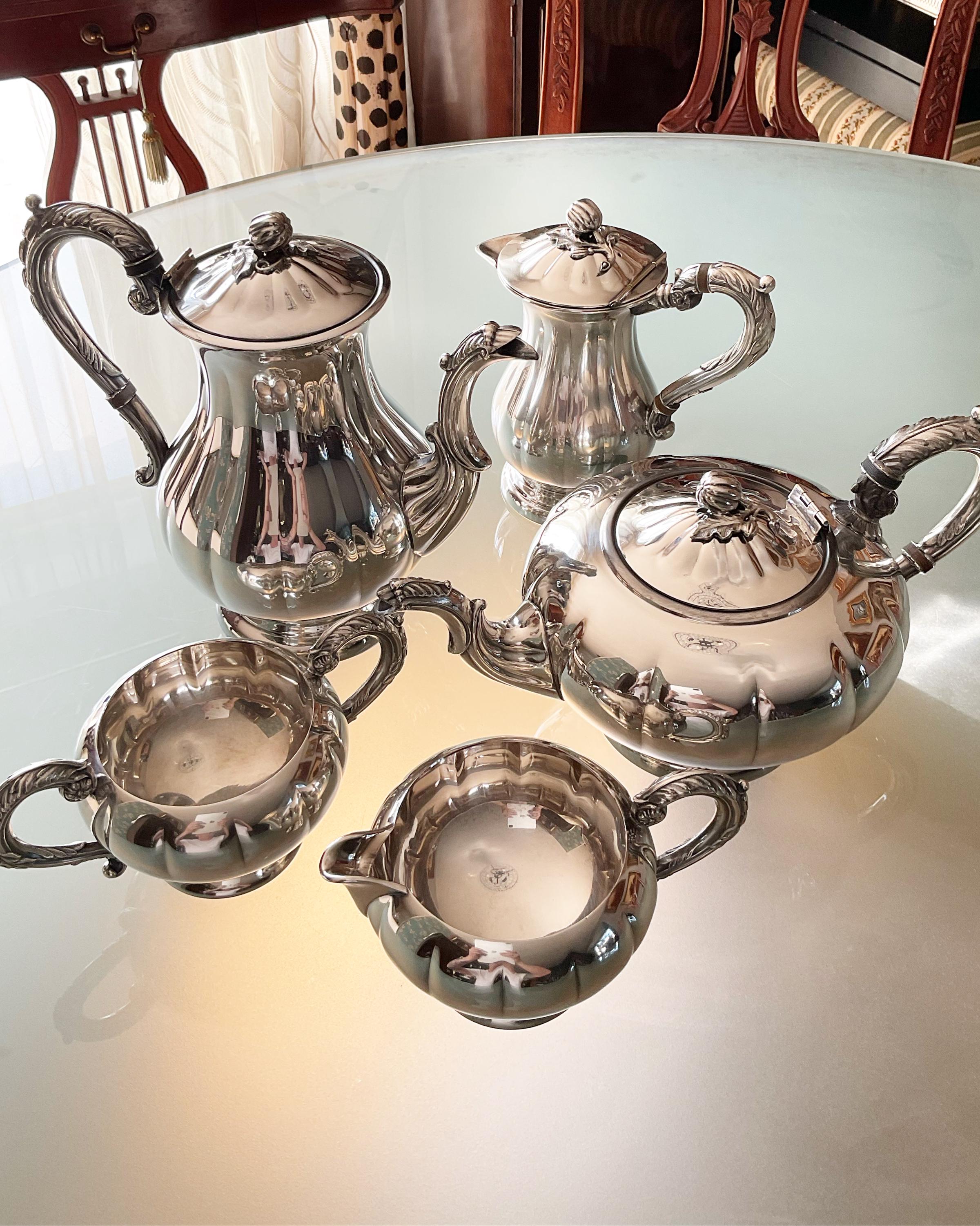 Silver Plated 5-piece Tea Set - Etsy