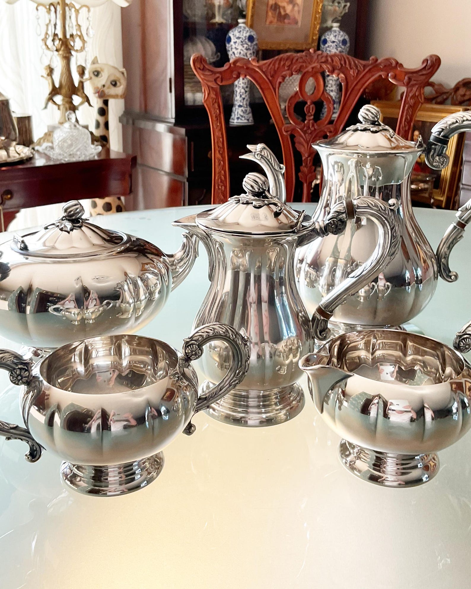Silver Plated 5-piece Tea Set - Etsy