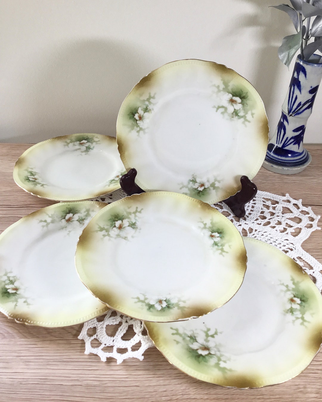 RS Prussia Plates, Set of 5 Unmarked - Etsy