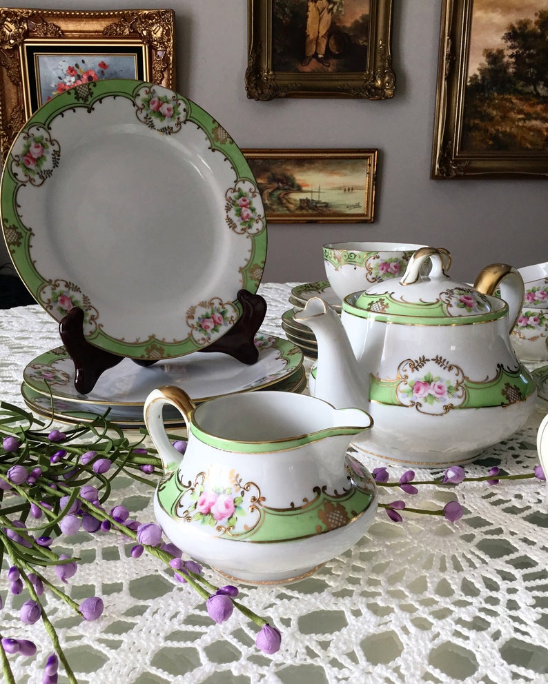 Antique Hand Painted Nippon Noritake Tea and Dessert Set - Etsy Canada