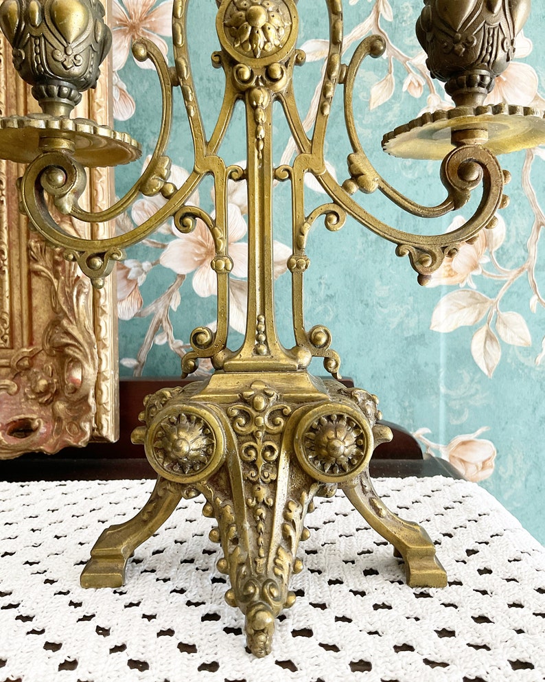 French Renaissance Style Brass Candle Holder, 20th Century - Etsy