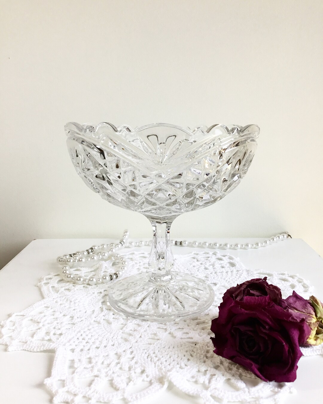 Pressed Glass Compote / Candy Dish - Etsy