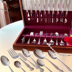 Silver Plated Flatware Set by Old Company Plate, Signature Pattern ...