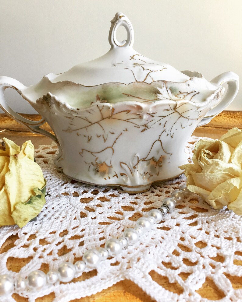 RS Prussia Cracker Jar ( Wheelock Mark) With White Satin Finish and ...