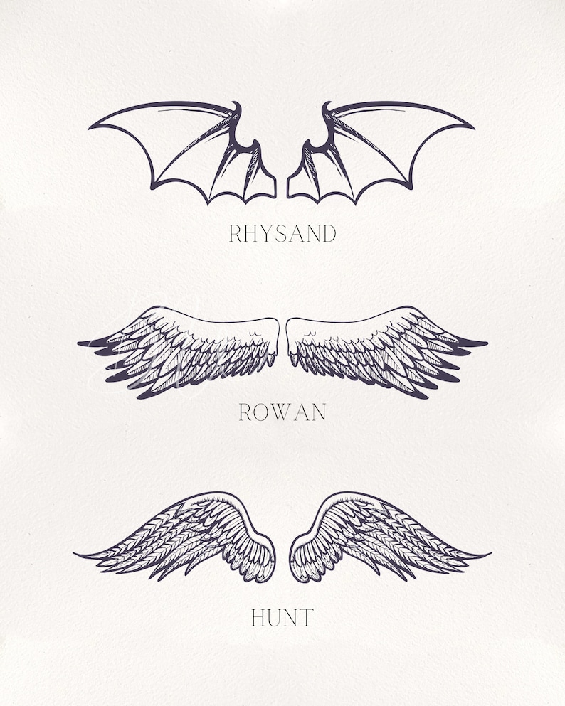Wings Rhysand Rowan Hunt Acotar Throne Of Glass Etsy