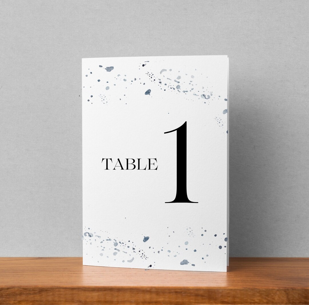 Watercolor Paint Splatter Table Numbers | Dragon Fantasy Table Numbers ...