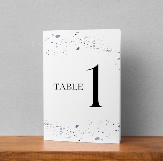 Watercolor Paint Splatter Table Numbers Dragon Fantasy Table - Etsy