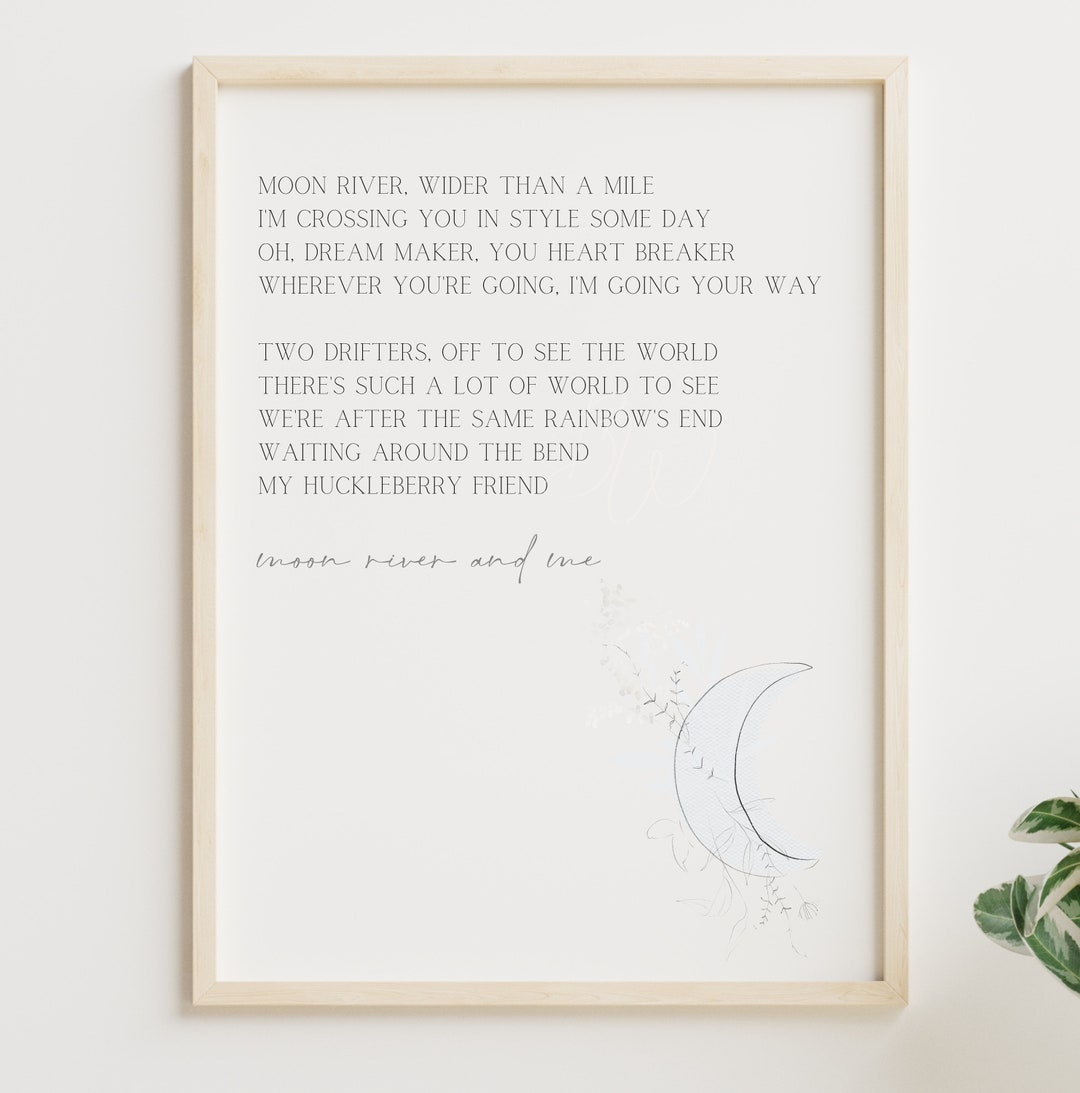 Moon River Lyrics | Moon River Digital Art Print - Etsy