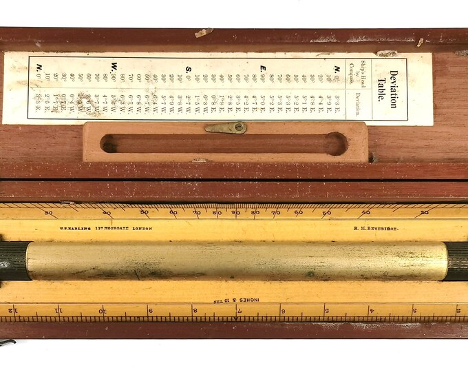 Nautical Memorabilia, Cased Parallel Rule, Boxwood and Brass, Rolling ...